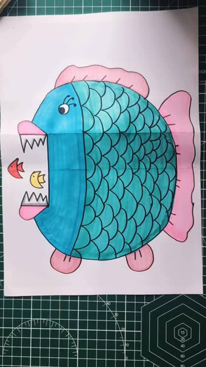 学画鱼 儿童画 画画 简笔画 创意.