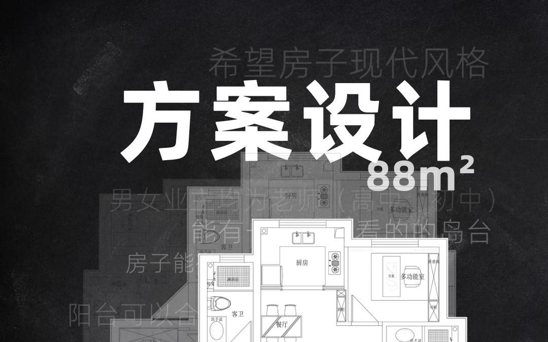 | 方案思路 | 88m²,不要三居室;“他们就要一居”我服了yuo