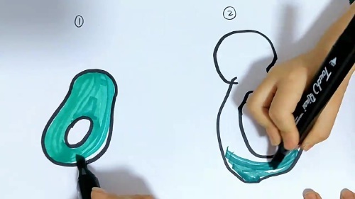 和妹妹比赛画水果简笔画,牛油果简笔画,创意儿童画,亲子简笔画