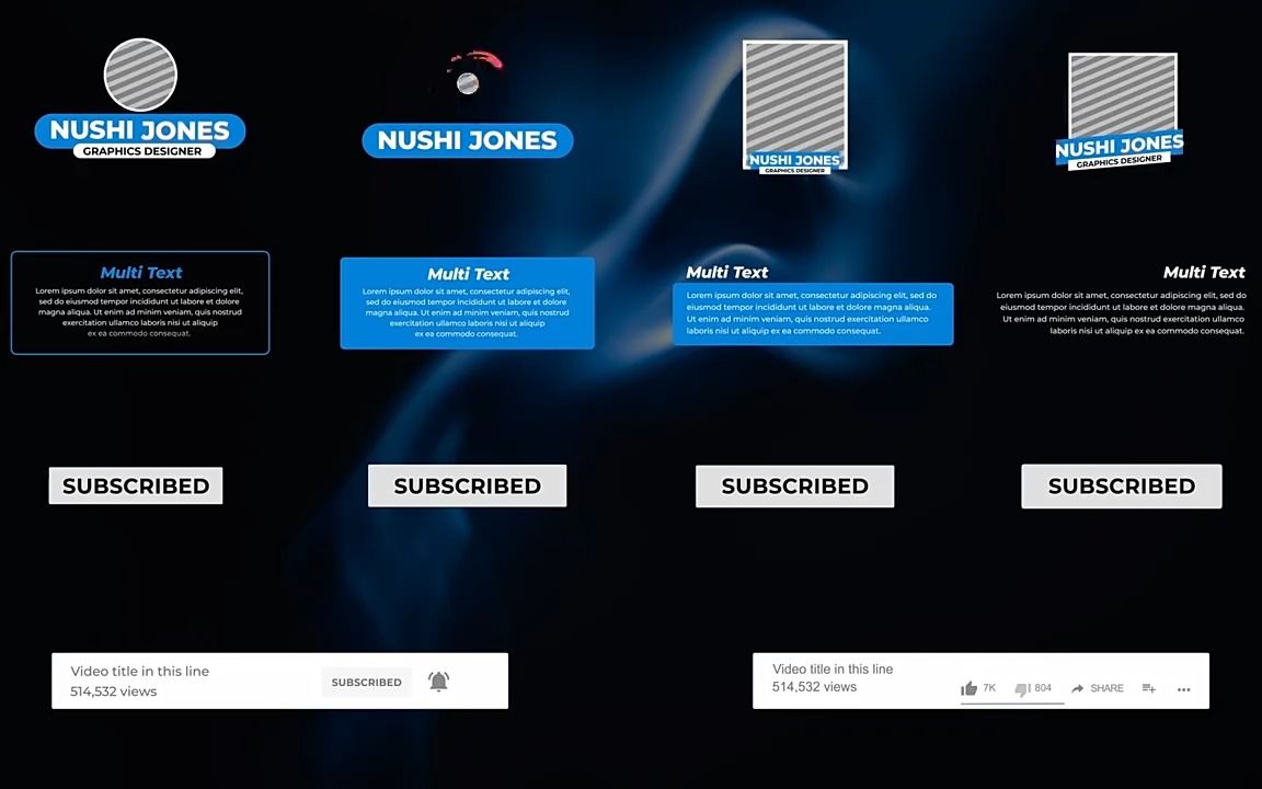 AE、PR模板-100个响应式字幕条标题动画