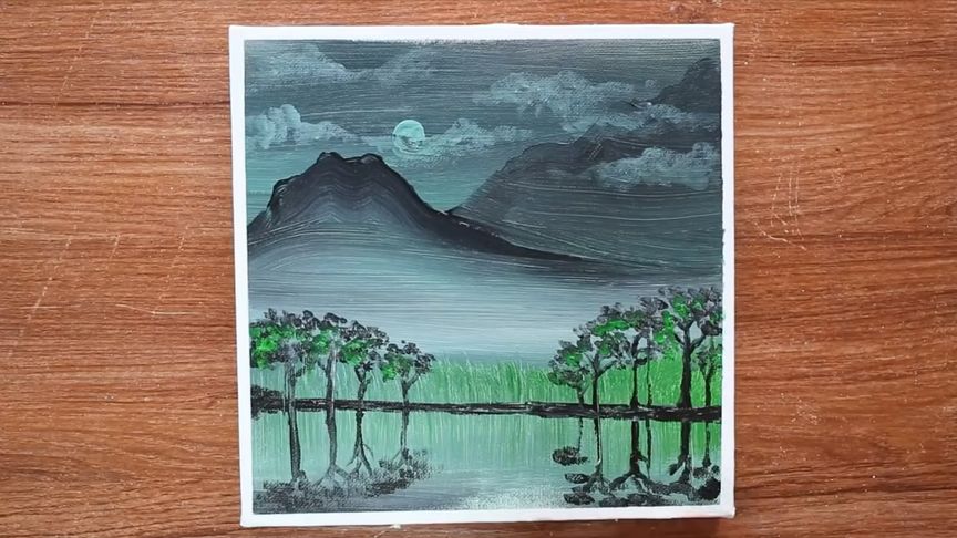 手工绘画教程,山林风景的简单画法!