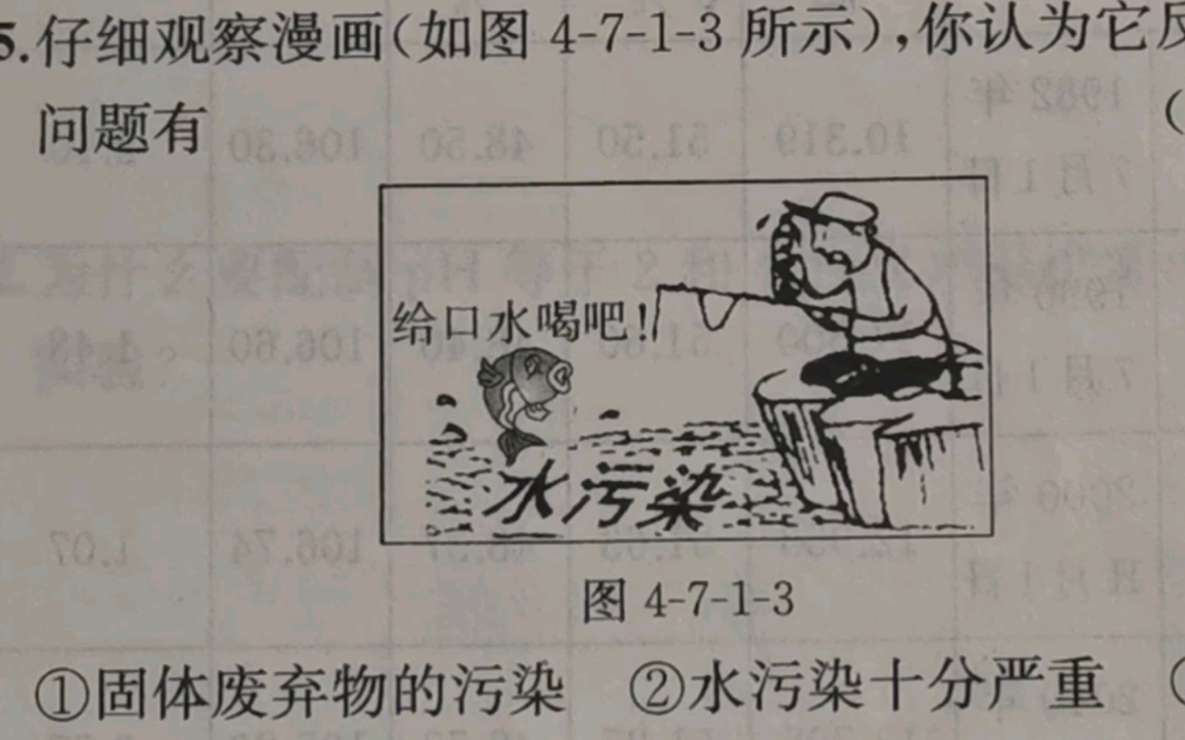 ...——水污染严重(人教版初中生物七年级下册 人类活动对生物圈的影响)