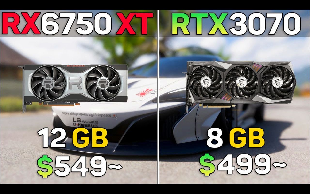 RX 6750 XT vs RTX 3070 | 2K分辨率10款游戏对比测试