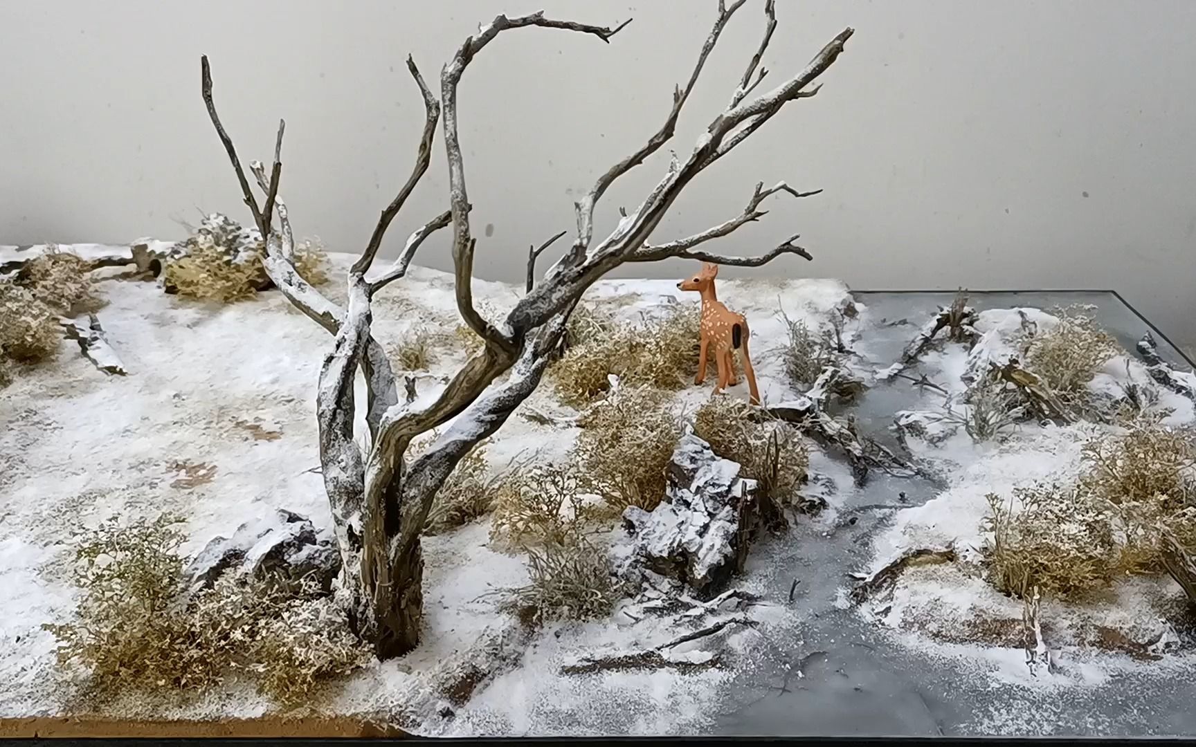 仿真动物GK雪地模型场景地台手工制作微缩场景