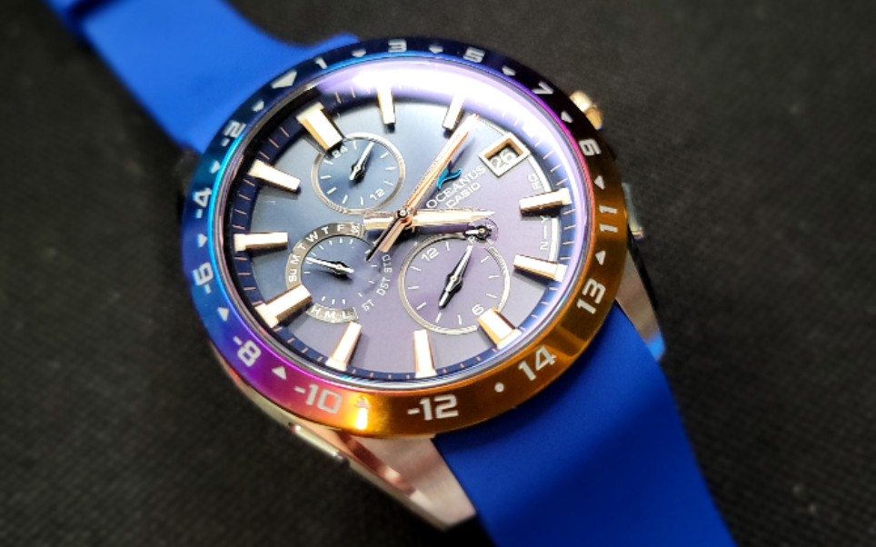 卡西欧限量版海神手表OCEANUS OCW-T3000C彩虹圈展示