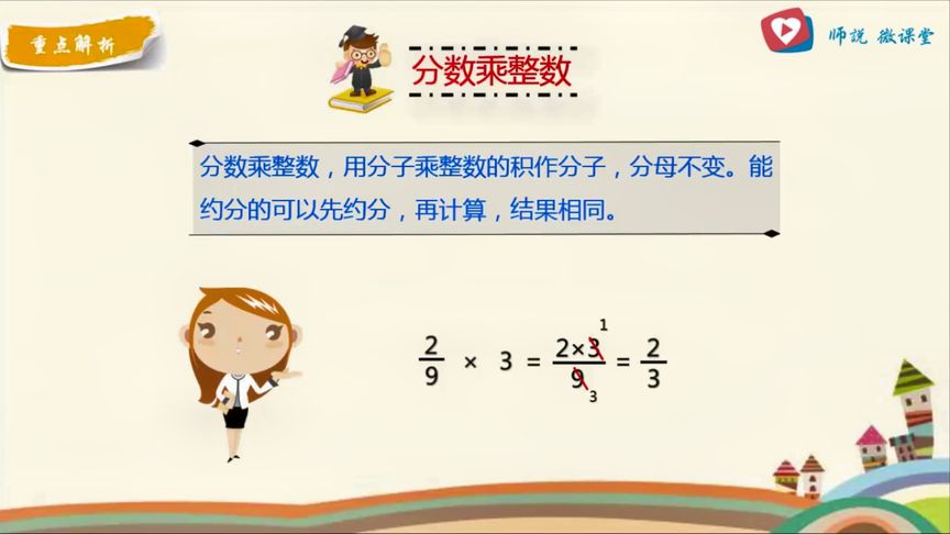 分数乘整数,用分子乘整数的积作分子,分母不变”学浪计划“