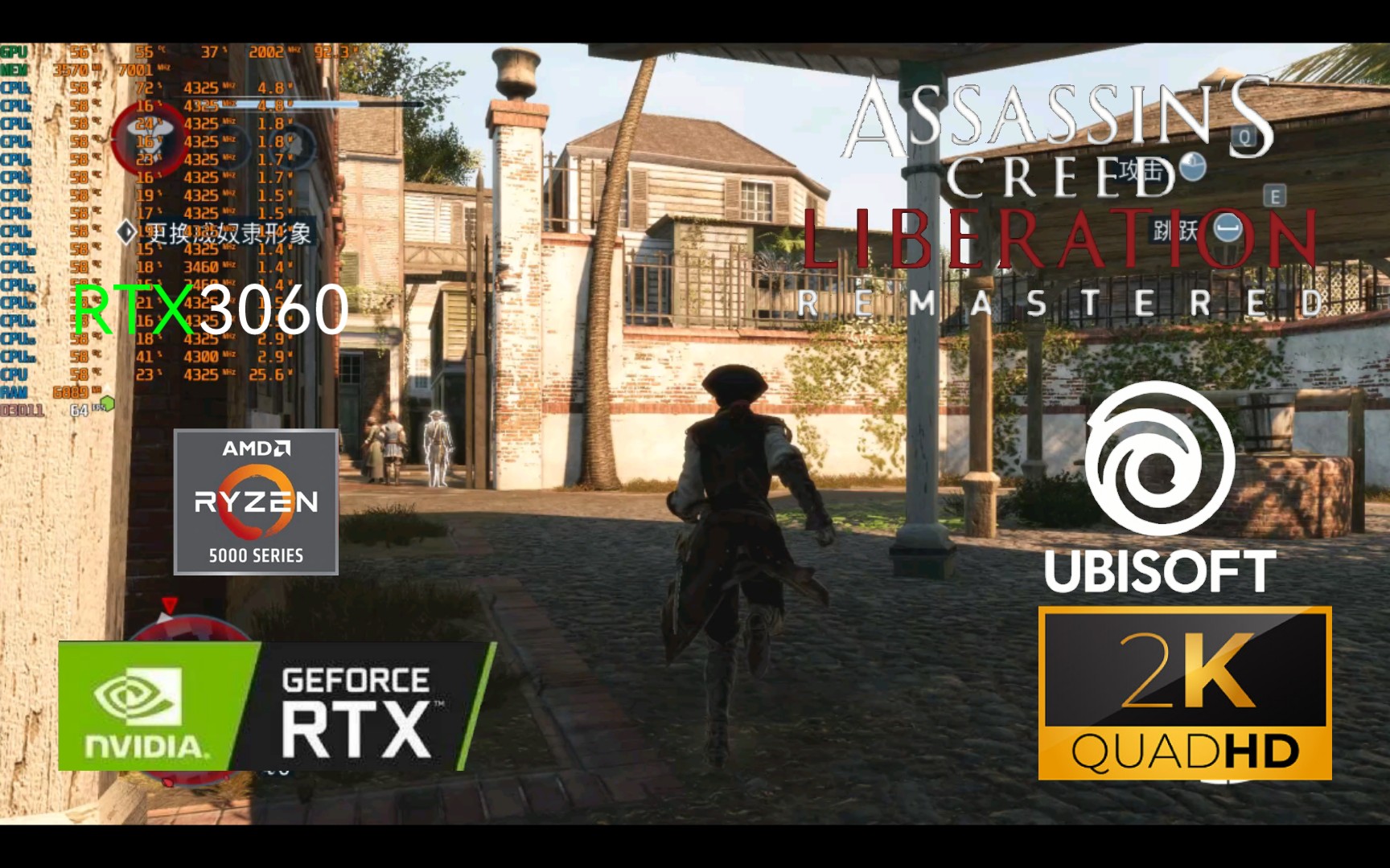 RTX 3060试玩“刺客信条3外传”《刺客信条:解放重制版》刺客信条...