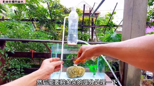 鱼缸循环抽水,不用电无动力我循环,有了这个,打氧泵就可以扔了