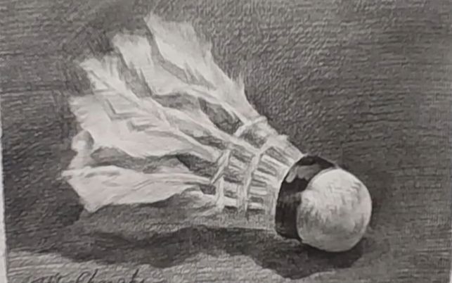 【素描静物教程】如何画好一个羽毛球呢?可以把羽毛球的结构当作...