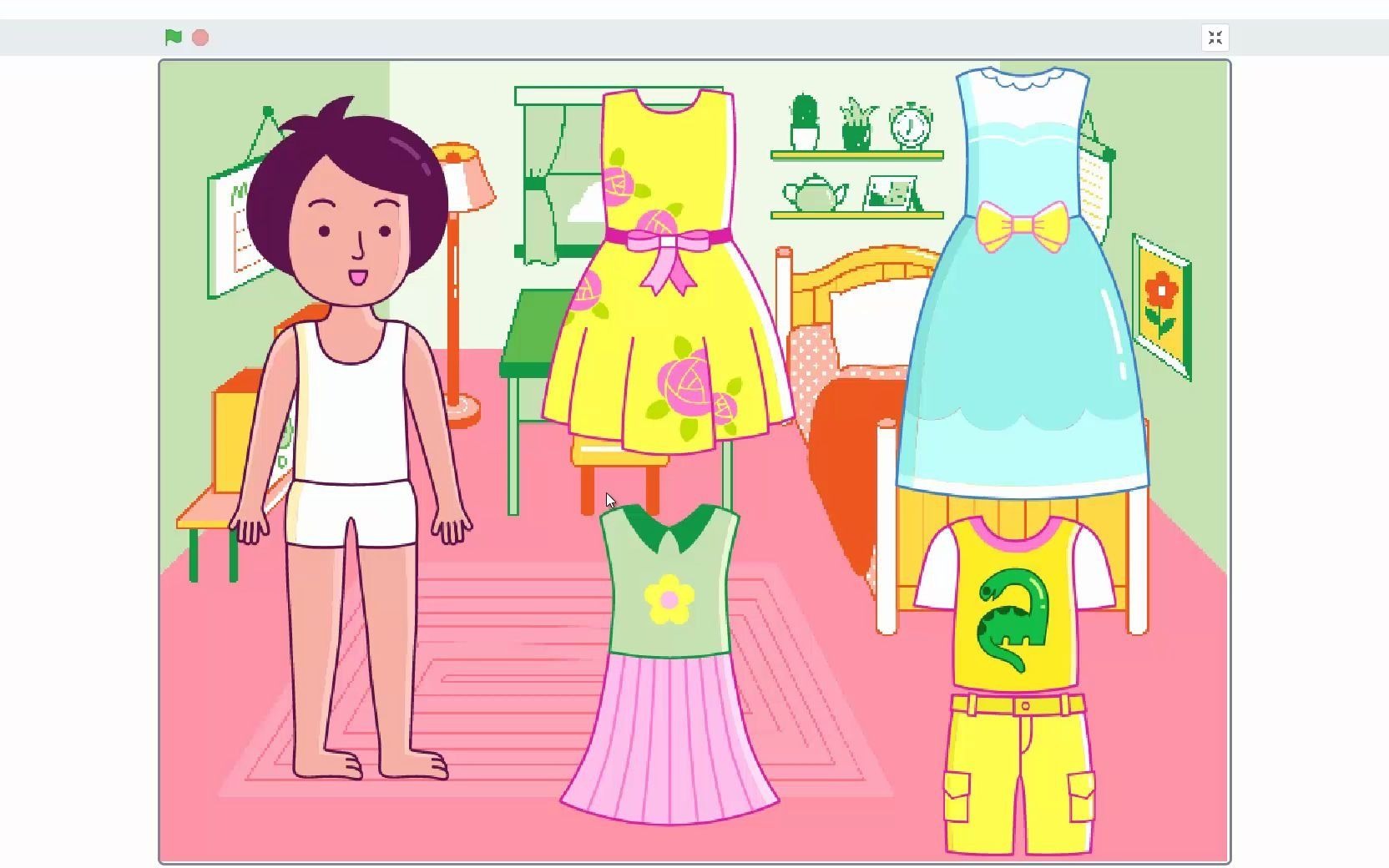 Scratch少儿趣味编程100例习题17换装游戏