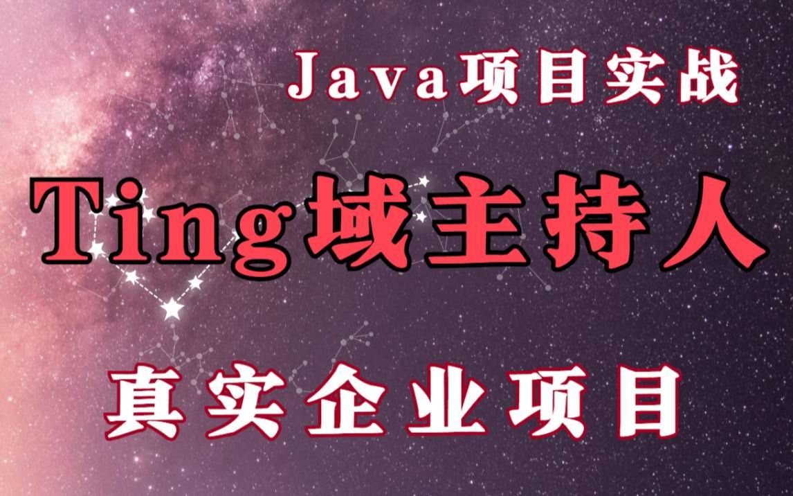 【java真实企业项目】Java企业级项目开发实战_Ting域主持人_真实...