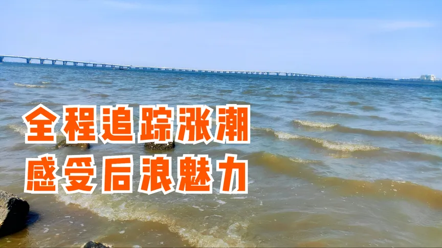 乘风云游|第25期,记录大海涨潮全过程,速度太快了,很危险