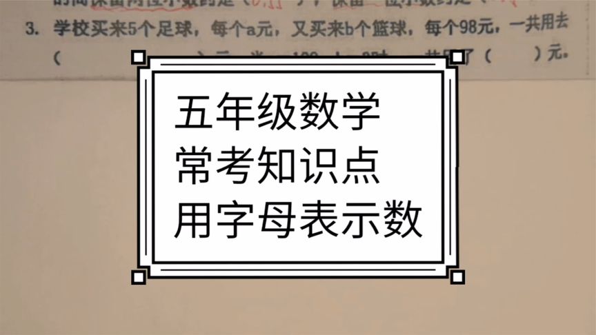 五年级数学上册 常考知识点 用字母表示数