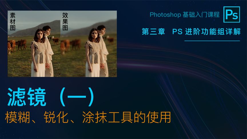 PS教程课时21-滤镜中的模糊锐化杂色工具的使用模糊背景清晰照片