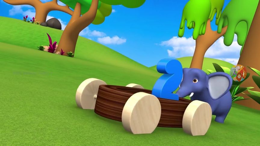 森林里的小动物,大猩猩大象猴子兔子小猪玩具木制推车学习数字