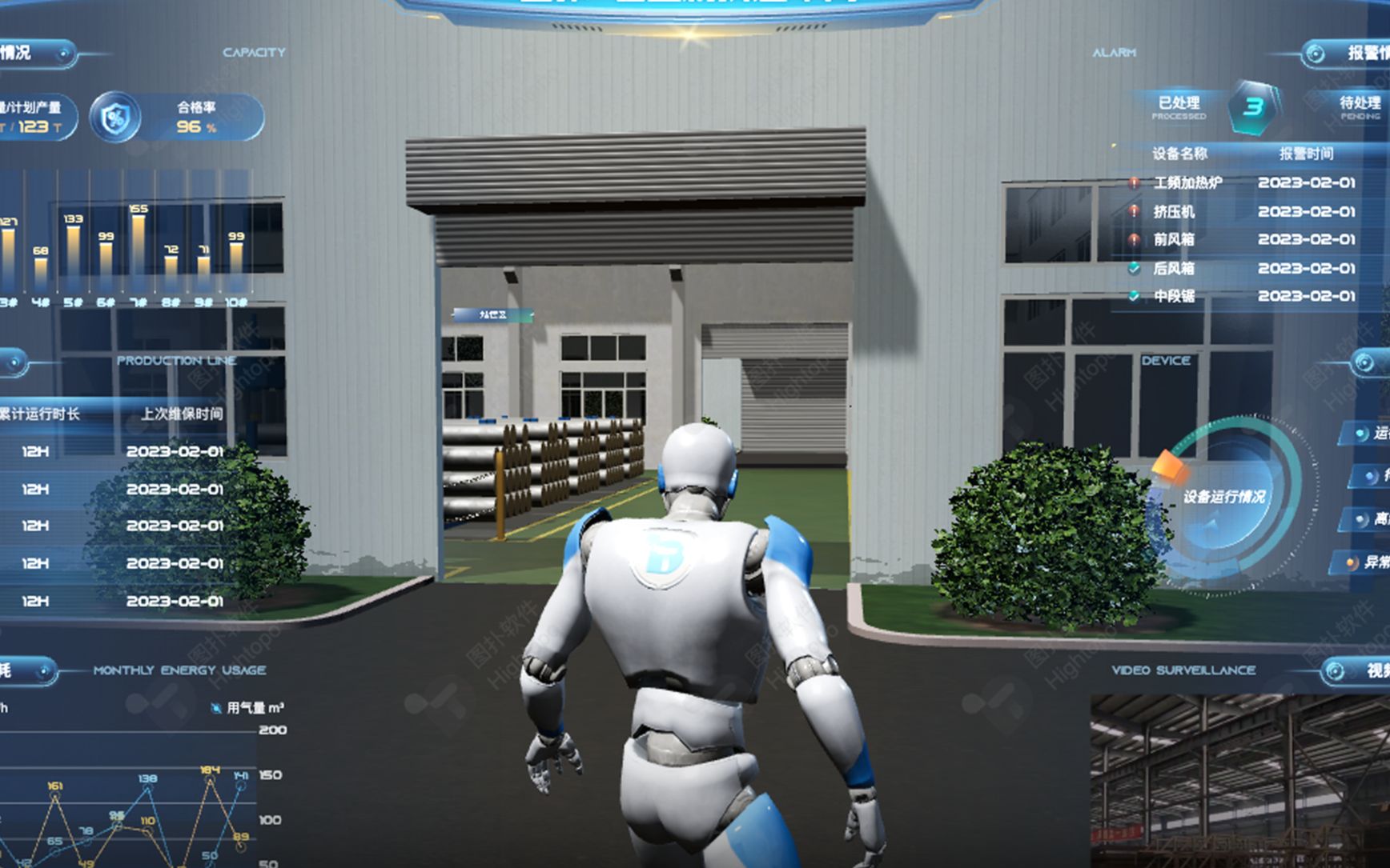 智慧工厂 数字孪生 铝材加工 3D可视化管理系统_图扑软件