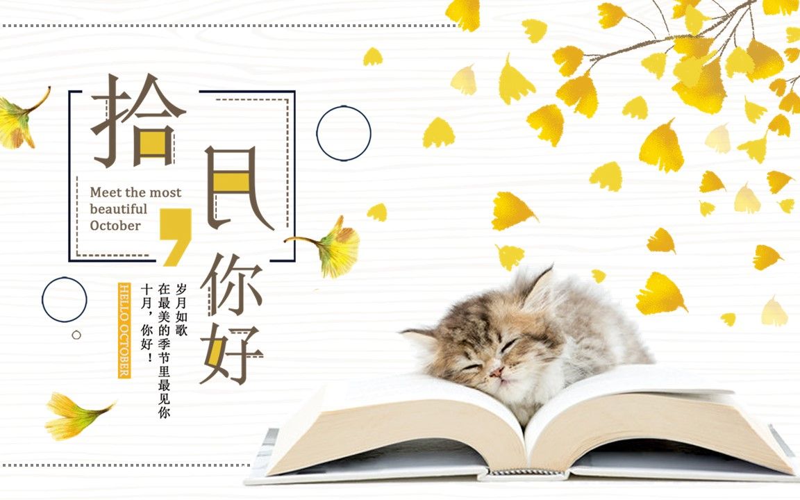 金色简约秋天秋季秋分通用PPT模板