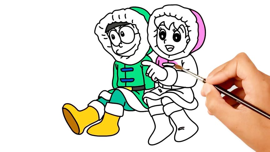开心画世界简笔画教学第9集:哆啦A梦简笔画 大雄和静香!