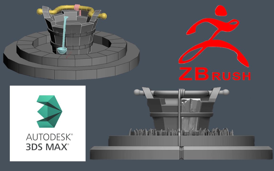【3D建模】先做低模再做高模最后材质,一个场景模型就搞定了(可爱小...