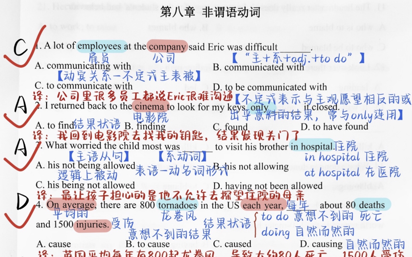 你!是!我!的!神❗️终于把非谓语搞明白了!