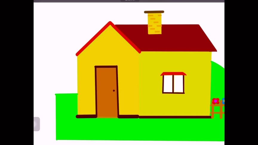 漂亮的农村小屋简笔画,教孩子画美丽的农村小屋。