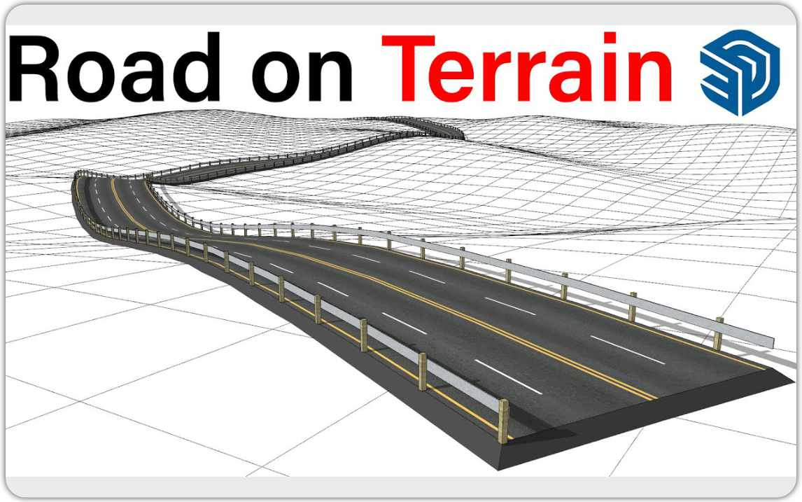 在SU创建符合地形的曲线公路的另一种思路_Different Ways to Create ...