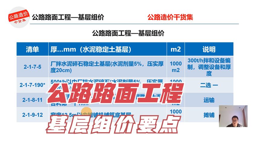 公路造价干货,路面工程基层如何组价,都有哪些注意事项