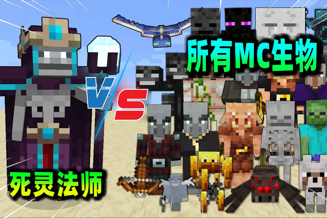 我的世界:死灵法师VS所有MC生物,精彩对战一触即发!