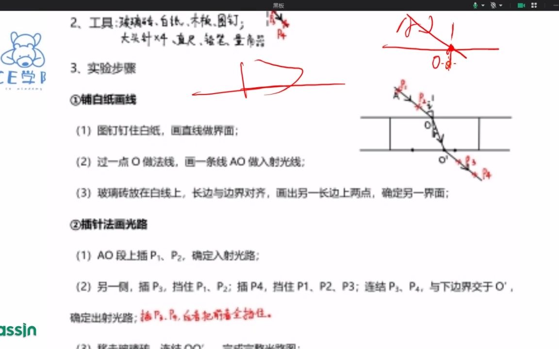 雾里煎鱼光学测玻璃砖折射率