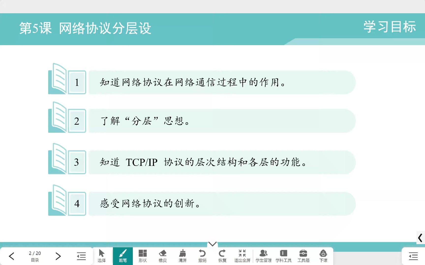 人教版初中信息科技 互联网基本原理 网络协议分层设