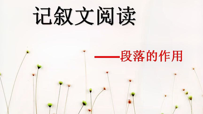 【语文微课】记叙文段落的作用(张平心 )