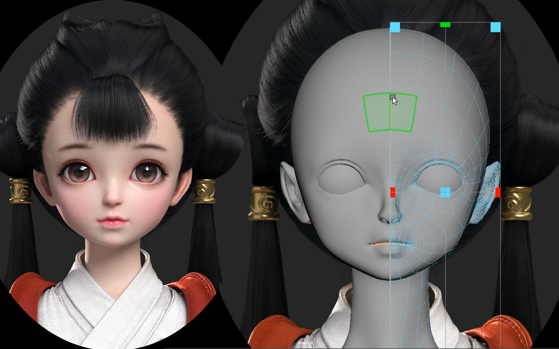 【maya人物建模】从拉box开始到人物贴图,超详细卡通角色布线卡线...