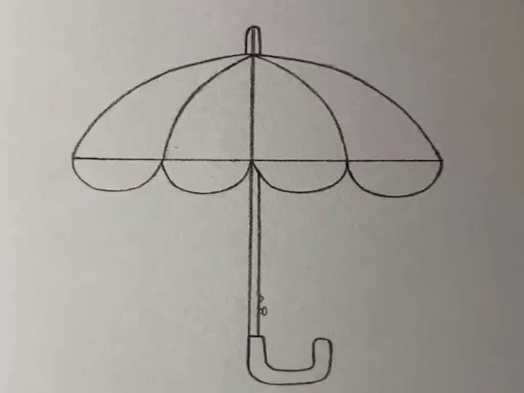 一分钟慢速简笔画视频-晴雨伞!