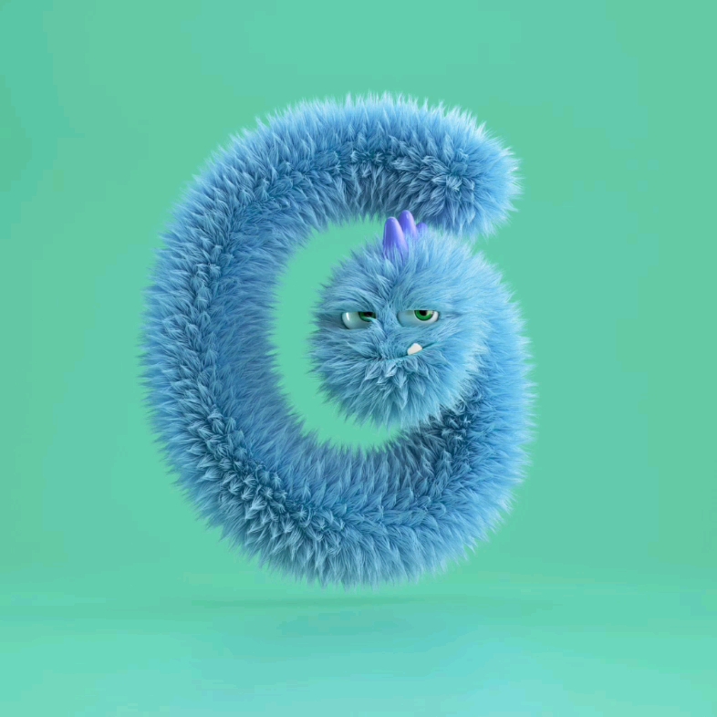 萌趣的怪物字母设计