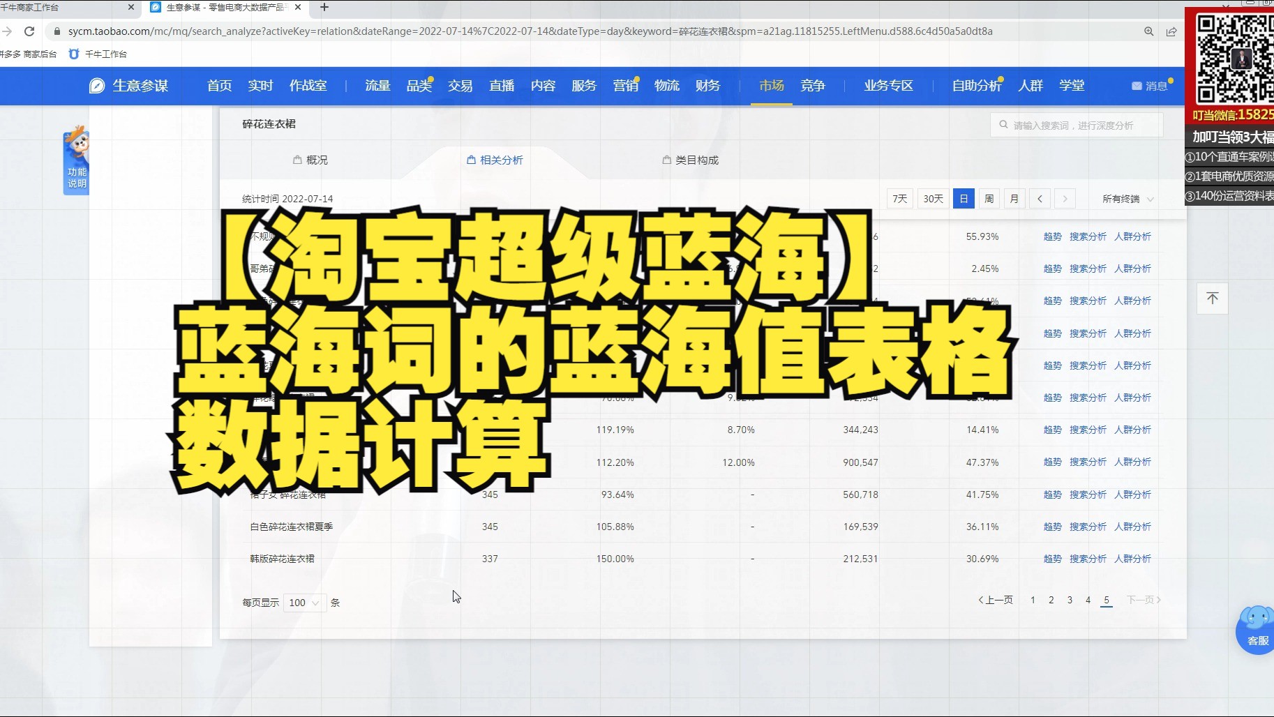 03.【淘宝超级蓝海】蓝海词的蓝海值表格数据计算