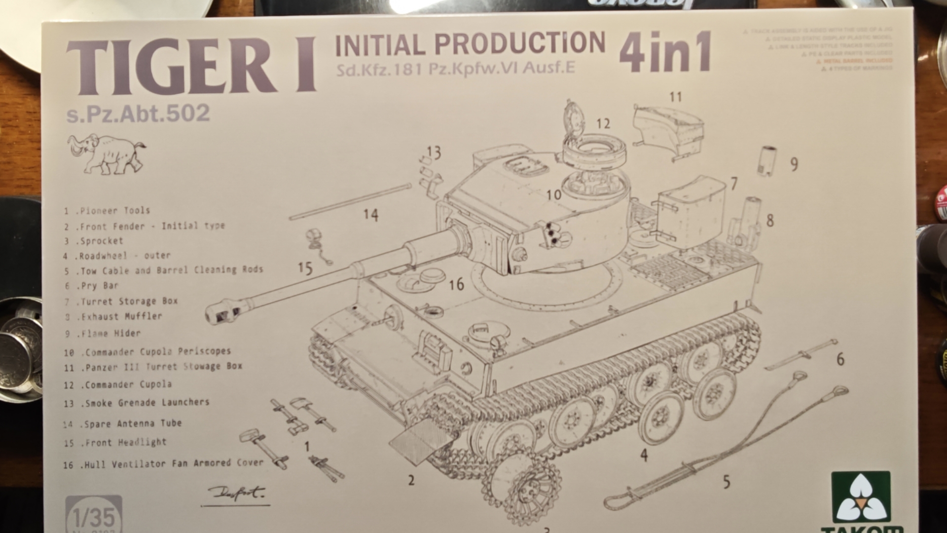 【模型测评】三花 1/35 虎式重型坦克 502重装甲营 4合1版模型