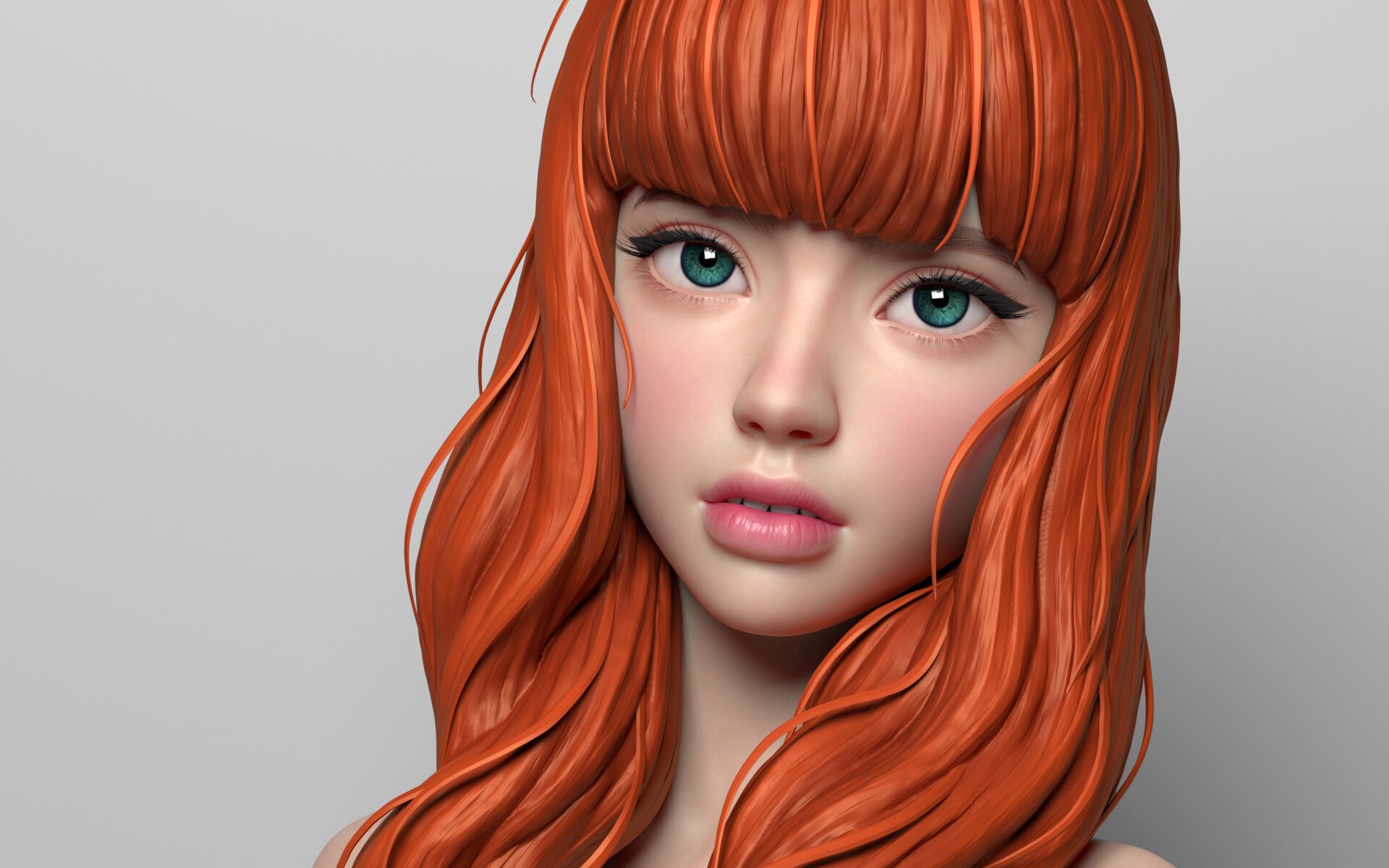 zbrush新手教程:女神的3D雕刻脸五官比例设计/卷发雕刻