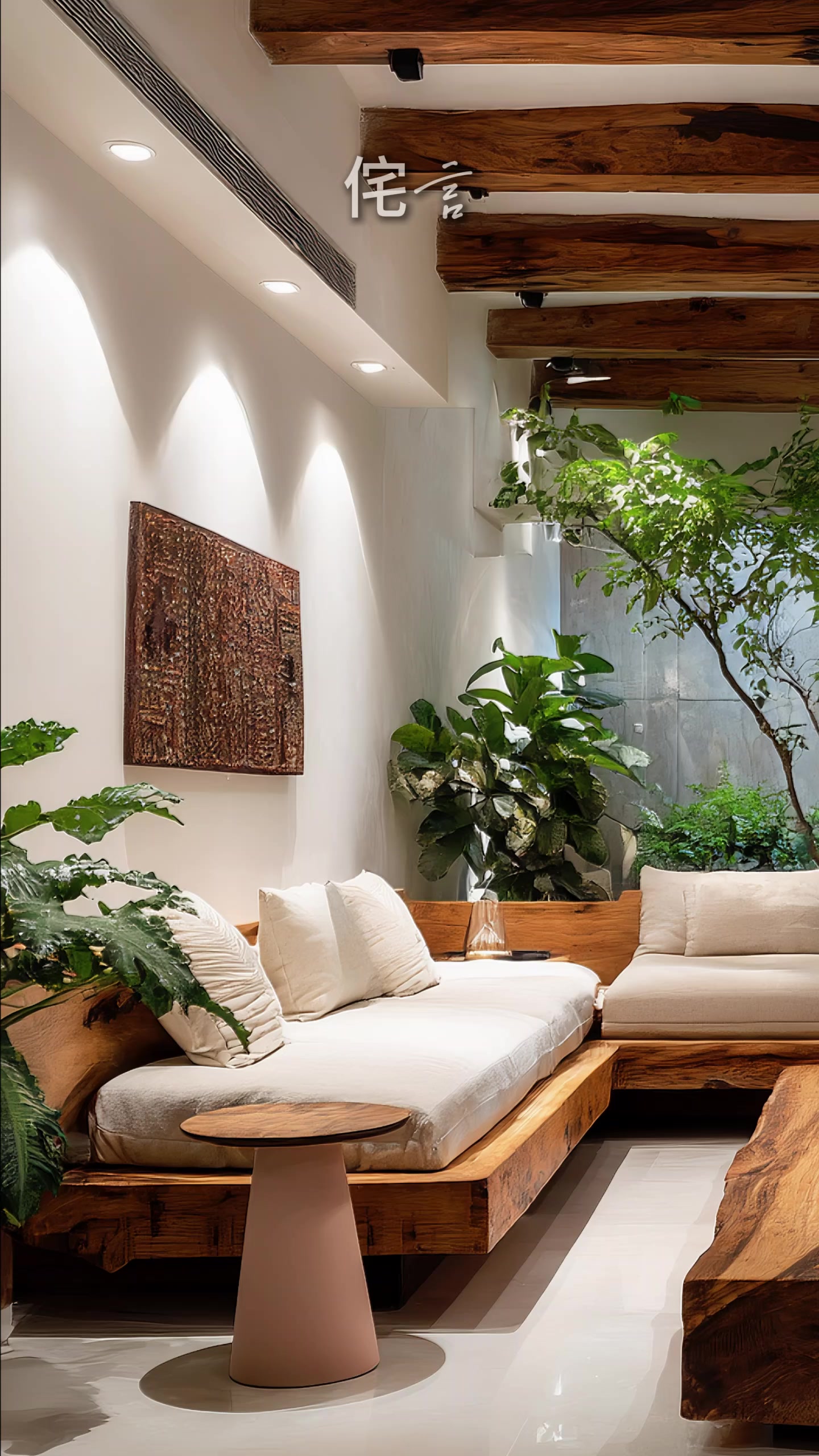 这条视频的文案,你能帮我想想怎么写吗? #侘寂风 #原木风 #空间美学 #...