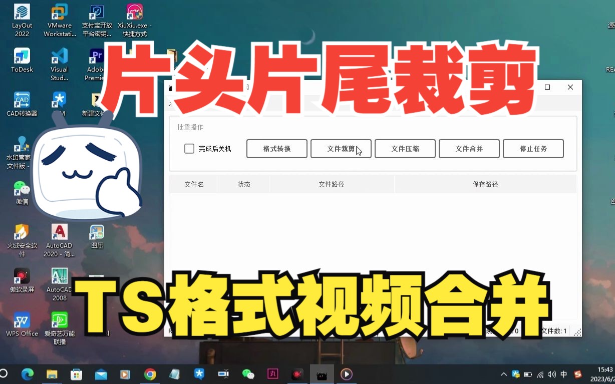 视频片头片尾裁剪及ts格式视频合并工具