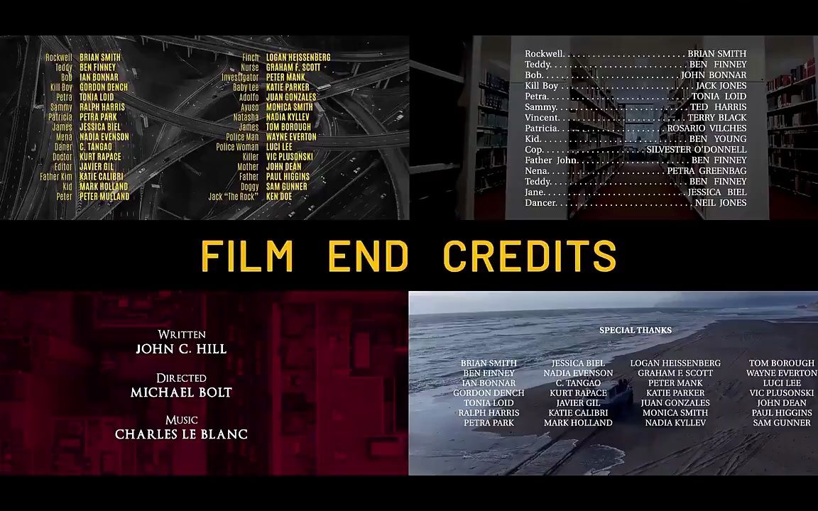 PR预设-83个电影片头片尾滚动介绍文字标题动画 Film End Credits-