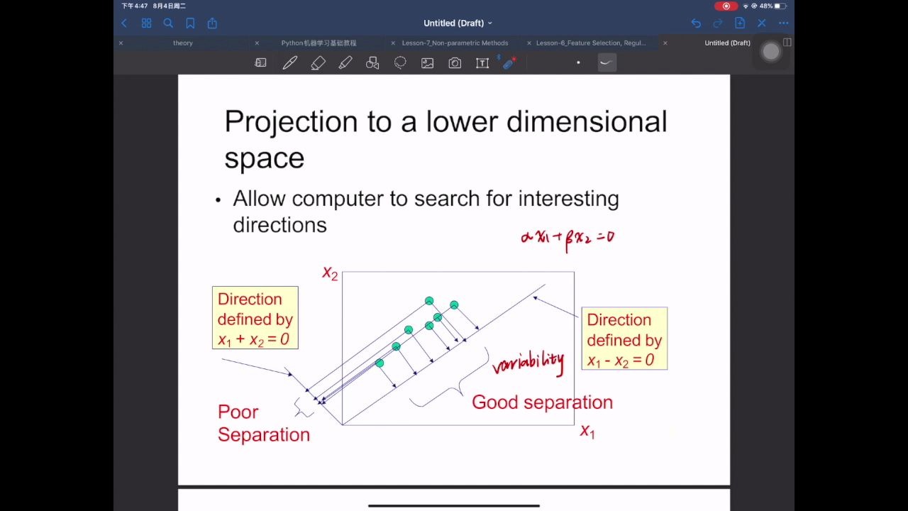 PCA(主成分分析法)中,主成分方向的推导。