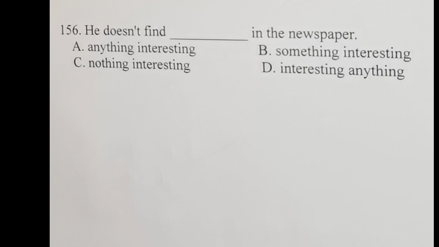 初中英语解题技巧156--形容词修饰不定代词的用法;something, anything...