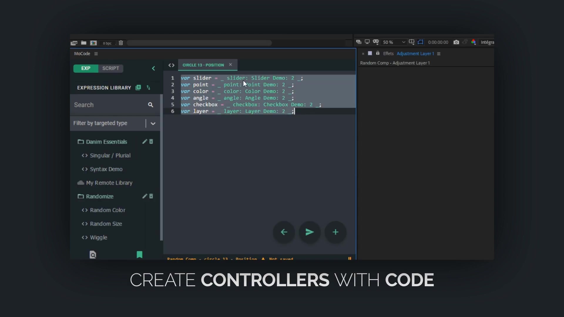 AE高级代码表达式脚本编辑器AEscripts MoCode - Code Editor for ...