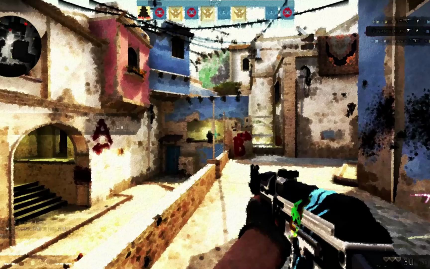 用N卡水彩滤镜玩CSGO,准心都看不到…