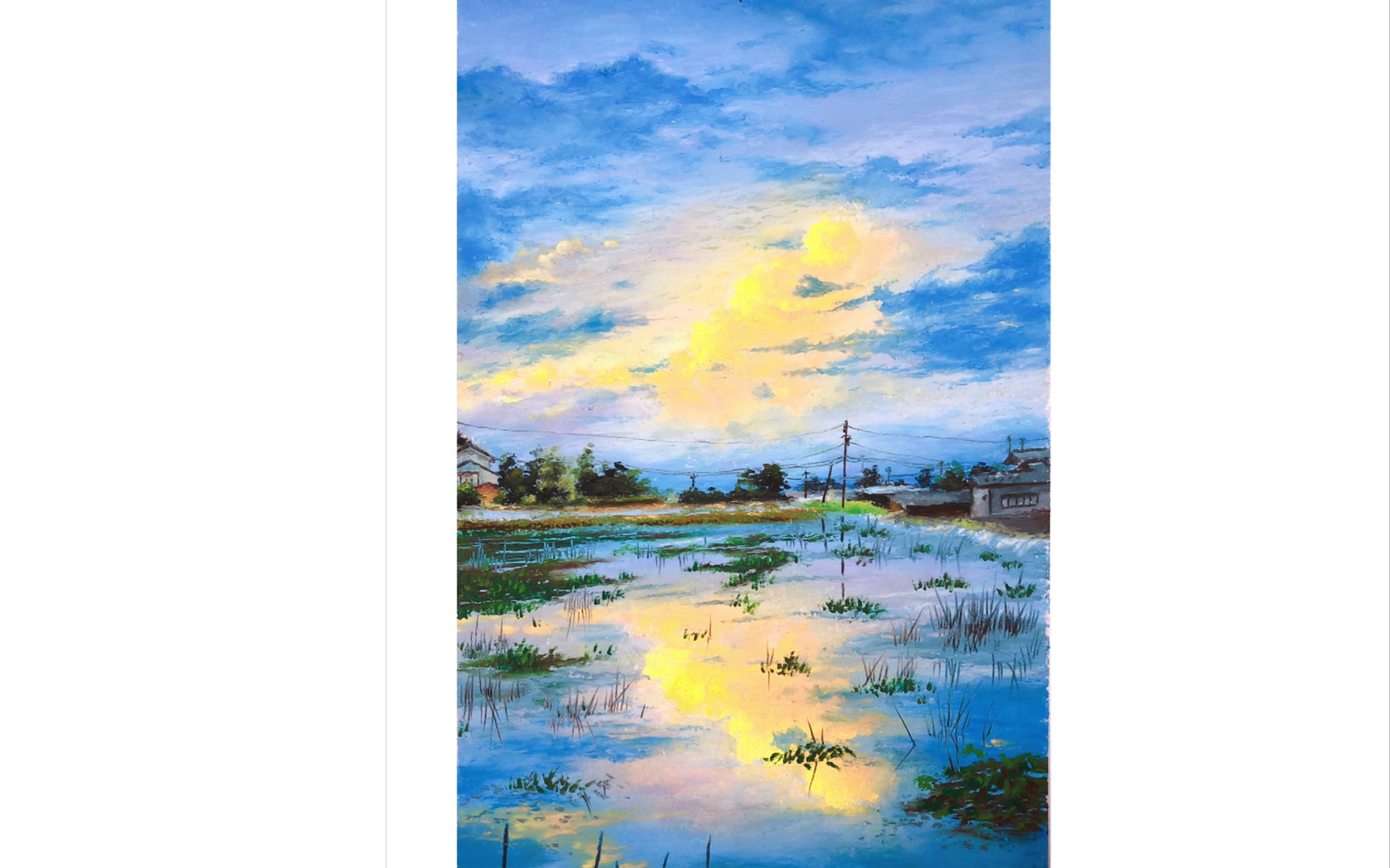 【油画棒 风景】夕阳和小镇