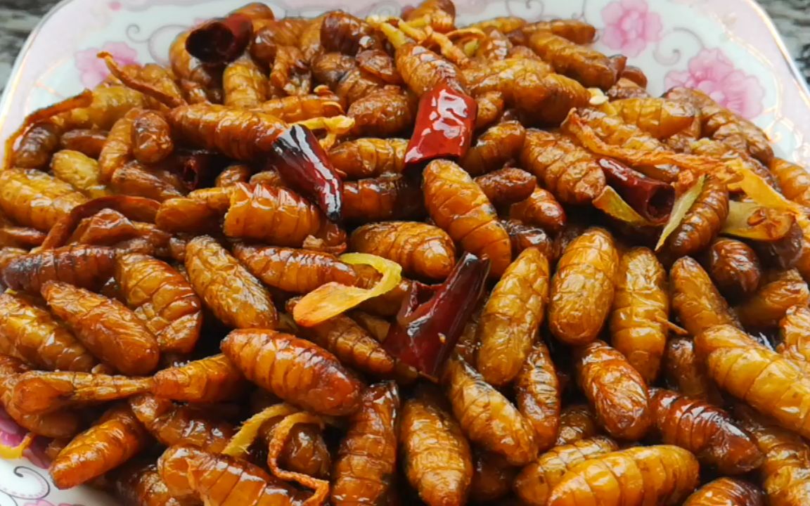 金丝蚕蛹这样做,酥脆可口,营养美味,大人孩子都爱吃