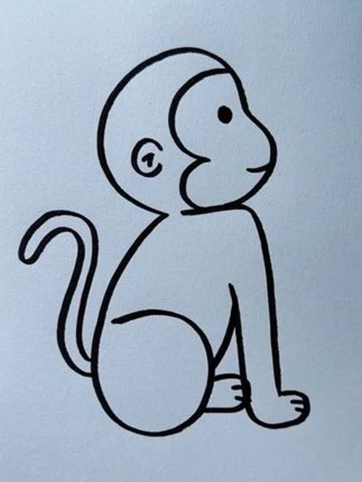 用数字6 7画猴子#一起学画画 #一学就会系列 #儿童简笔画