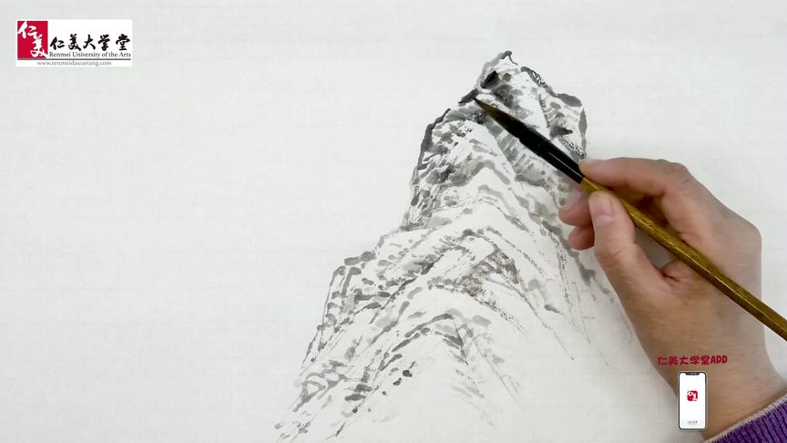 国画教学:学习山水画总是不会用水用墨?3分钟教你学会积墨法!