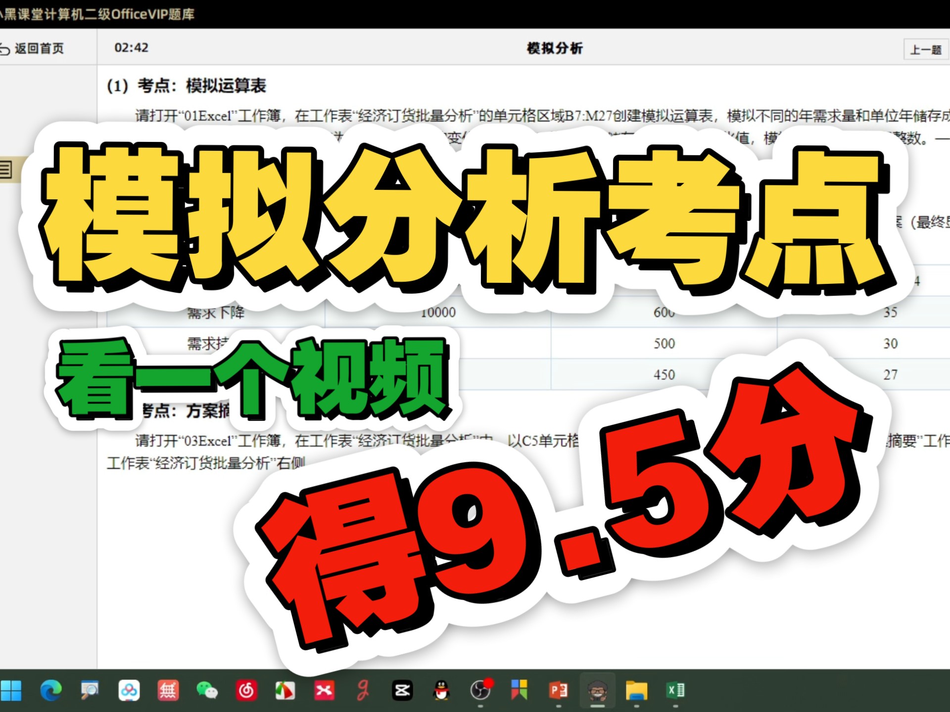 计算机二级MS超重点:模拟分析