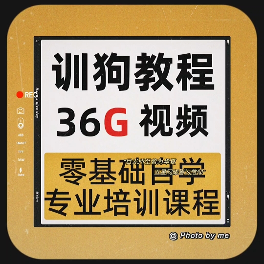 【资源汇】训练狗狗视频教程,系统化专业级训狗培训课程,宠物幼犬...